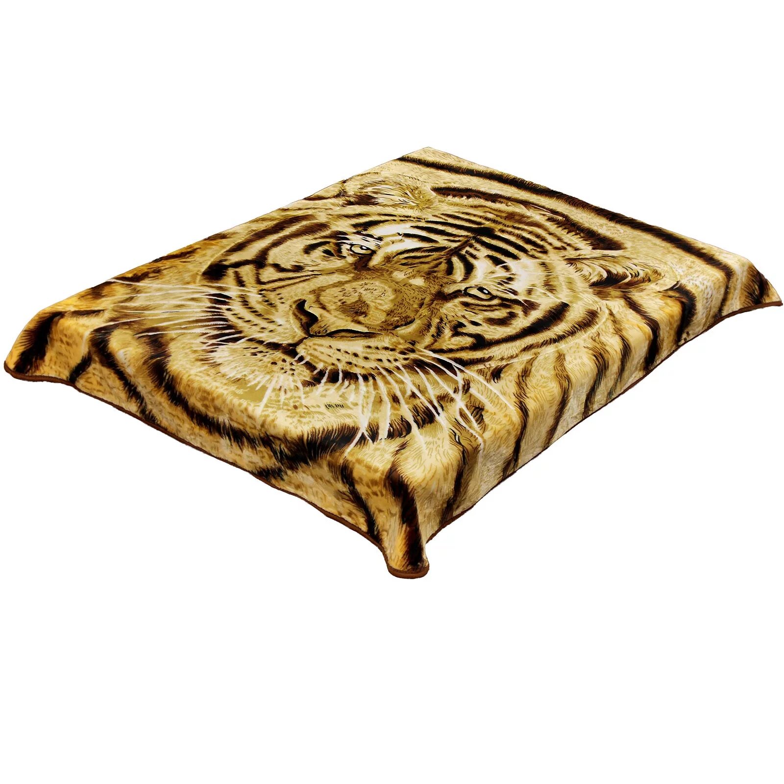 Пледы и покрывала Smoon Плед стриженый "Морда тигра" сафари 160x220 полуторный Смун