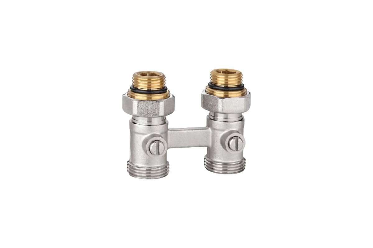 Узел нижнего подключения для двухтр Ду 15 Ру10 1/2"x3/4"ЕК прямой Heaton