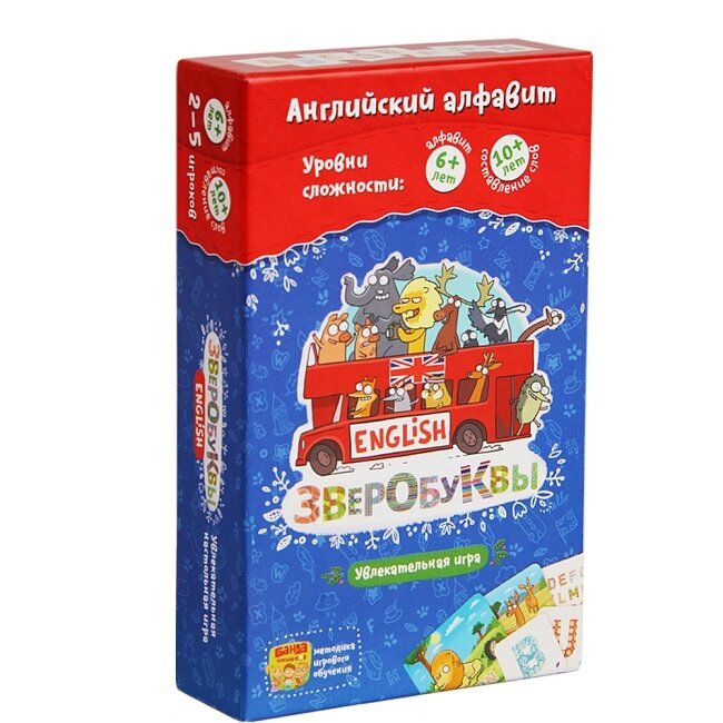 Банда умников. Настольная игра Зверобуквы English арт. УМ043 /16