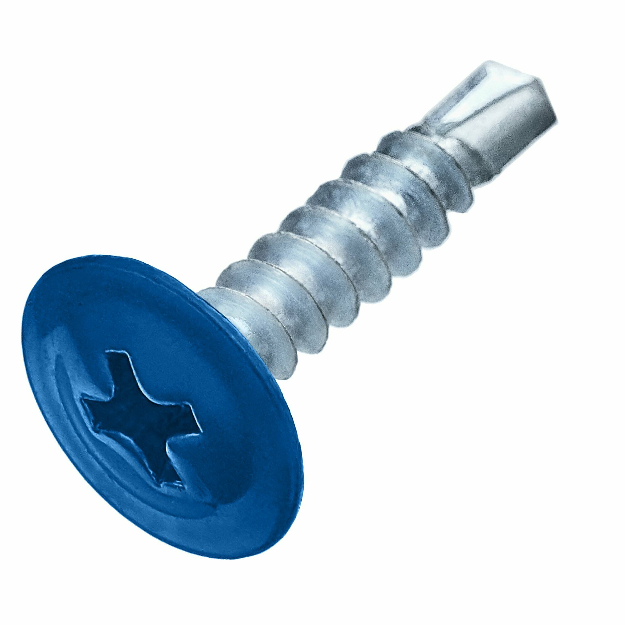 Саморезы Стройметиз металл-металл с буром 4.2х19, RAL 5005 (сигнальный синий), 200 шт.