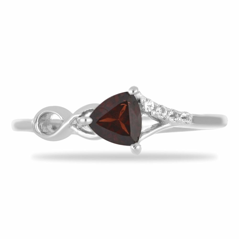 Кольцо, серебро, 925 проба, родирование, гранат, циркон