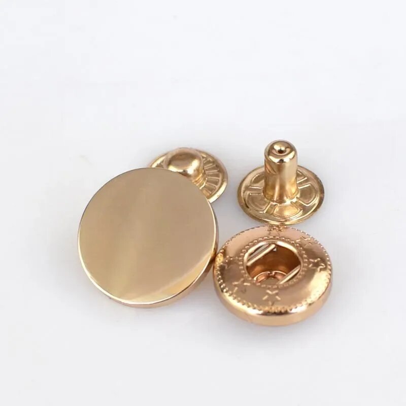 Металлические кнопки Meetee 30 комплектов 15mm, LightGold