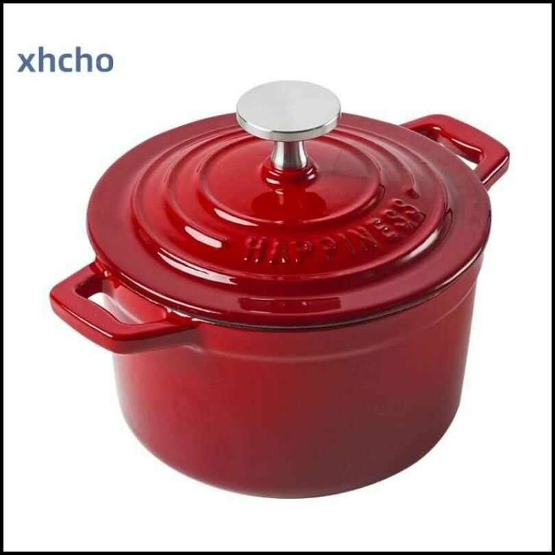 Эмалированная мини-чугунная голландская духовка на 1,5 литра для приготовления хлеба, чугунная кастрюля, кастрюля qzw