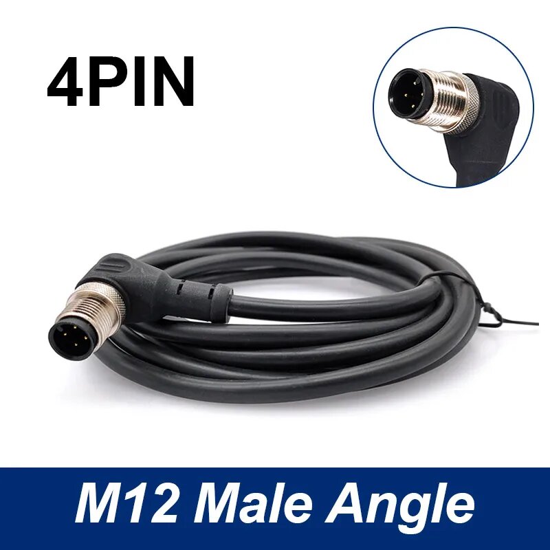 Водонепроницаемый соединительный штекер CNMAWAY M12 4/5/8 Pin + 2 м ПВХ линия Angle male 4p