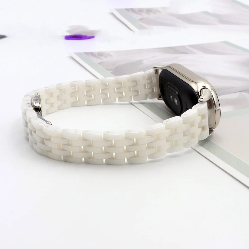 Белый керамический ремешок для Xiaomi Mi Band 8/9/10, white 5