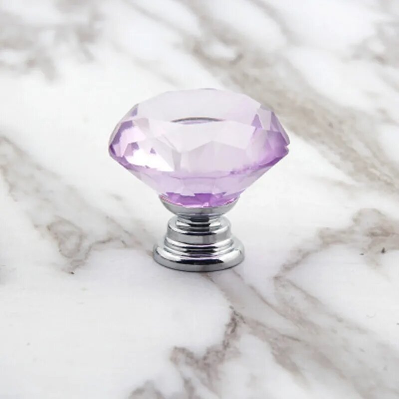 Хрустальные ручки для шкафов 30 мм lilac colour