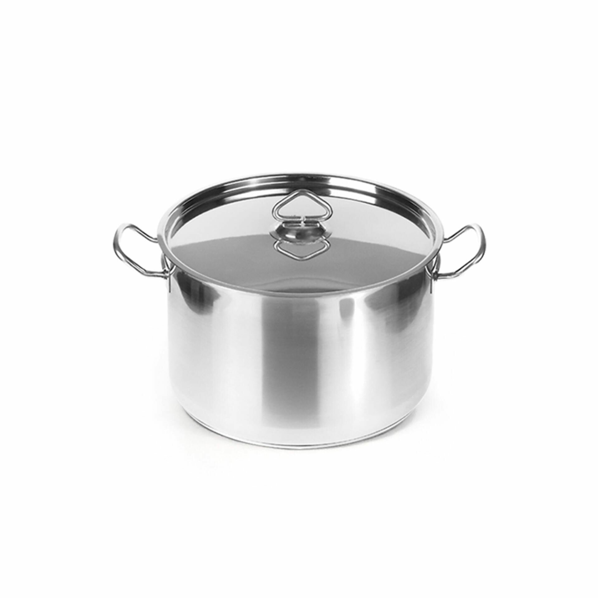 Кастрюля с крышкой 5 л, диаметр 23,5 см, высота 13 см, нержавеющая сталь, Luxstahl.