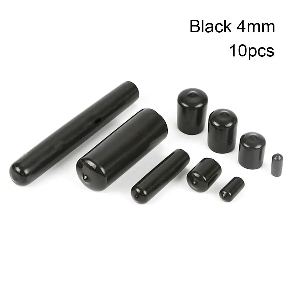 Резиновые колпачки для труб HR 1,55-5,5 мм, черные, 10 шт. 10pcs black 4mm