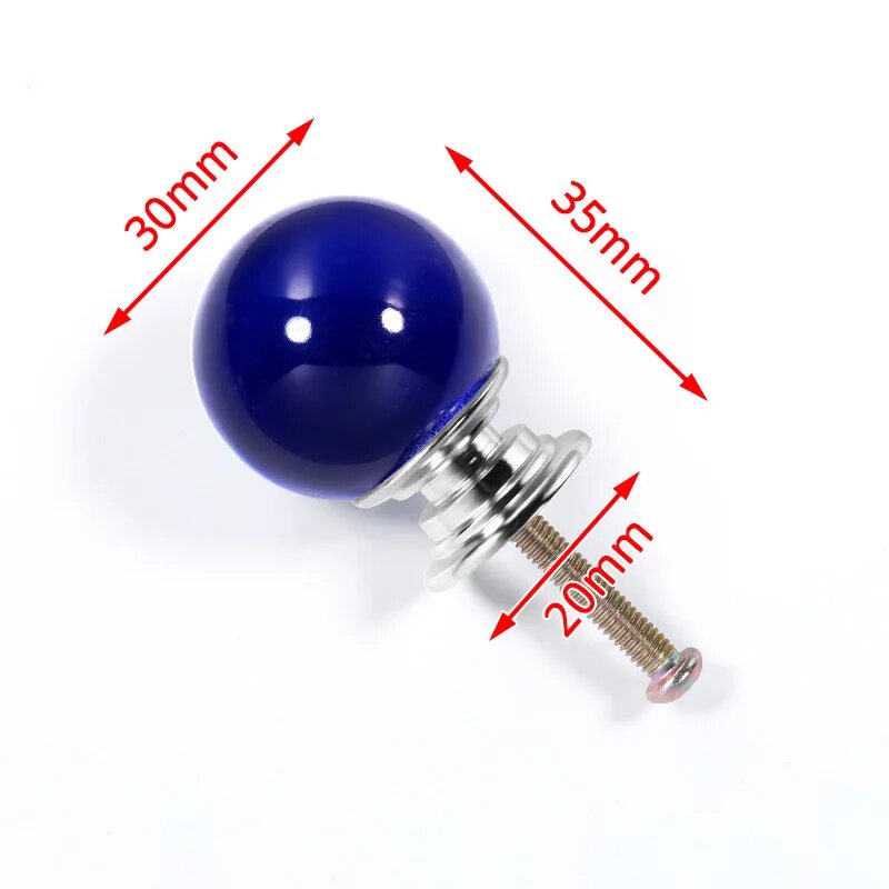 Ручки для шкафов NAIERDI хрустальные 30 мм Blue