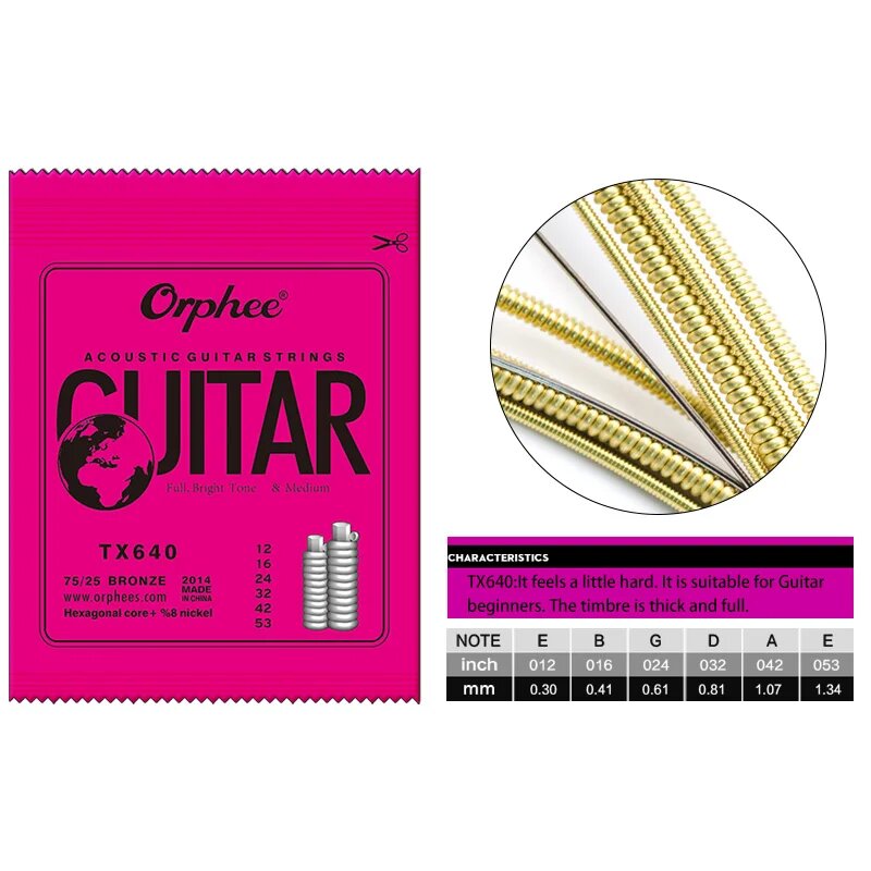 Струны для акустической гитары Orphee TX640