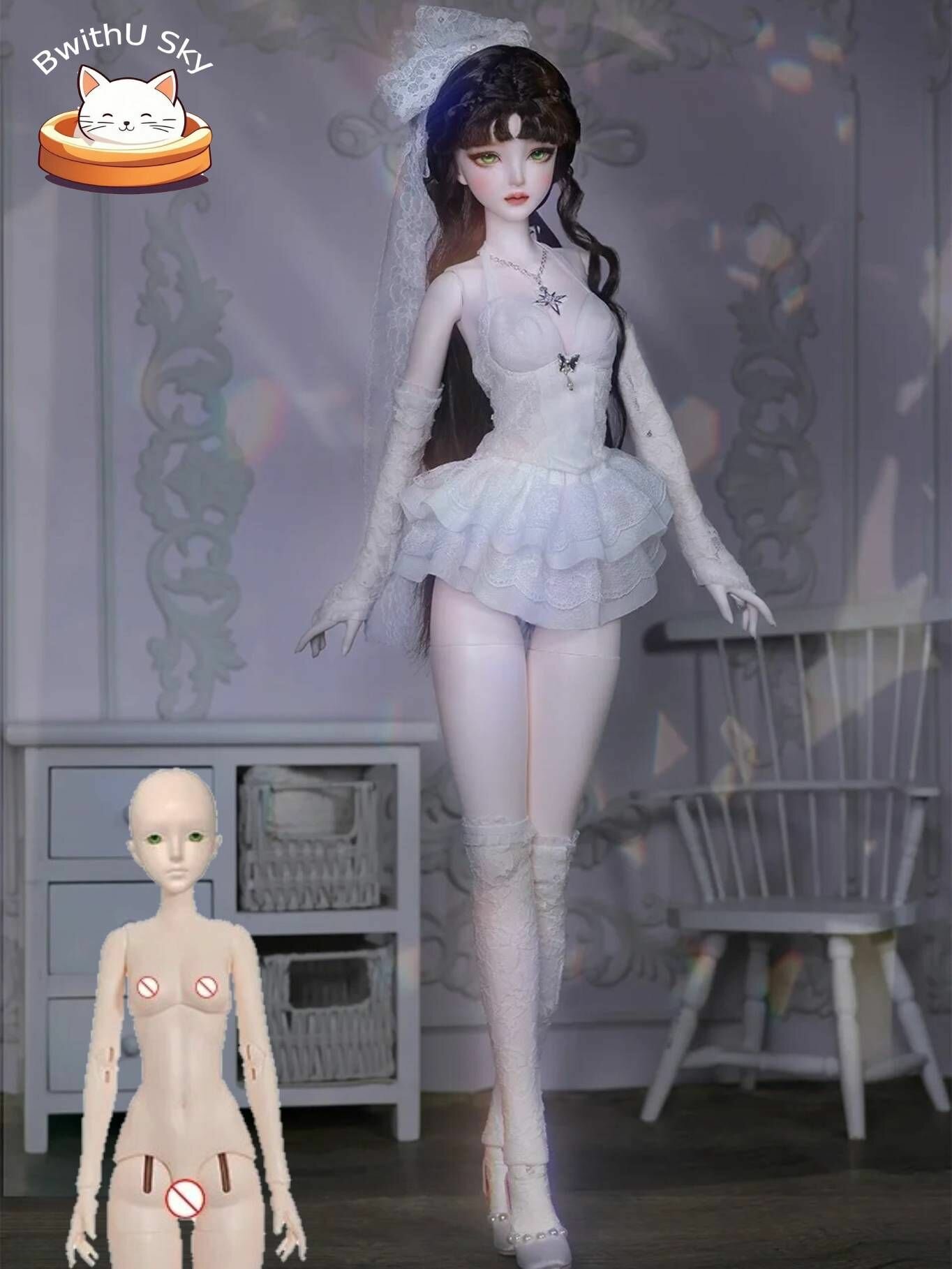 BwithU 1/3 Bjd Camille обнаженная кукла с нормальной кожей, без макияжа, без аксессуаров
