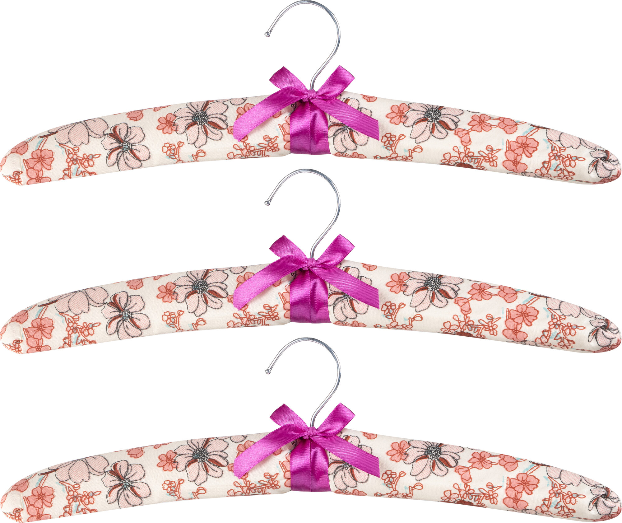 Вешалка для одежды мягкая 3 шт, (набор мягких плечиков) "Рыжий Кот", цвета в ассортименте, без возможности выбора