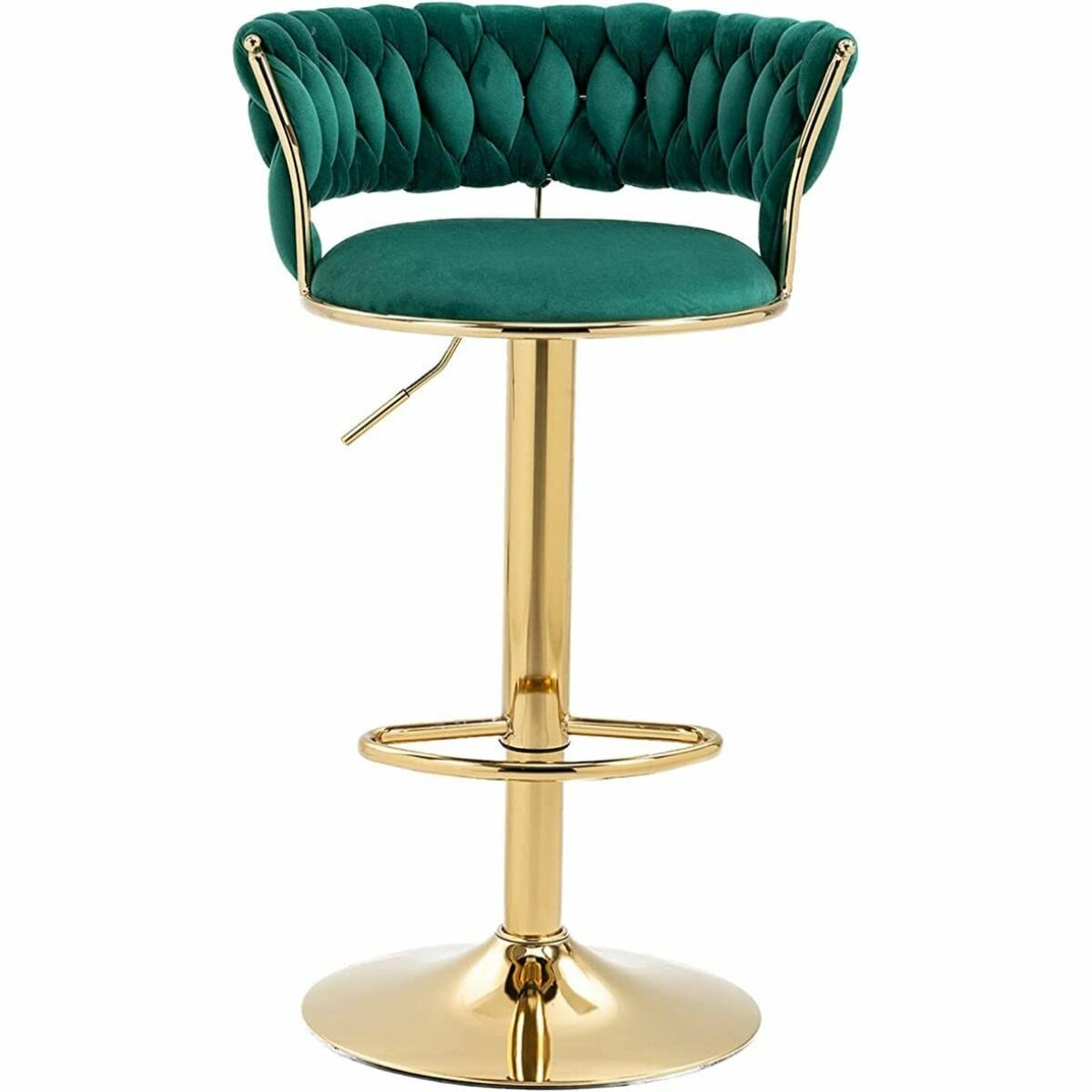 Бархатное вращающееся на 360 кресло с низкой спинкой и педалями, регулируемой высотой