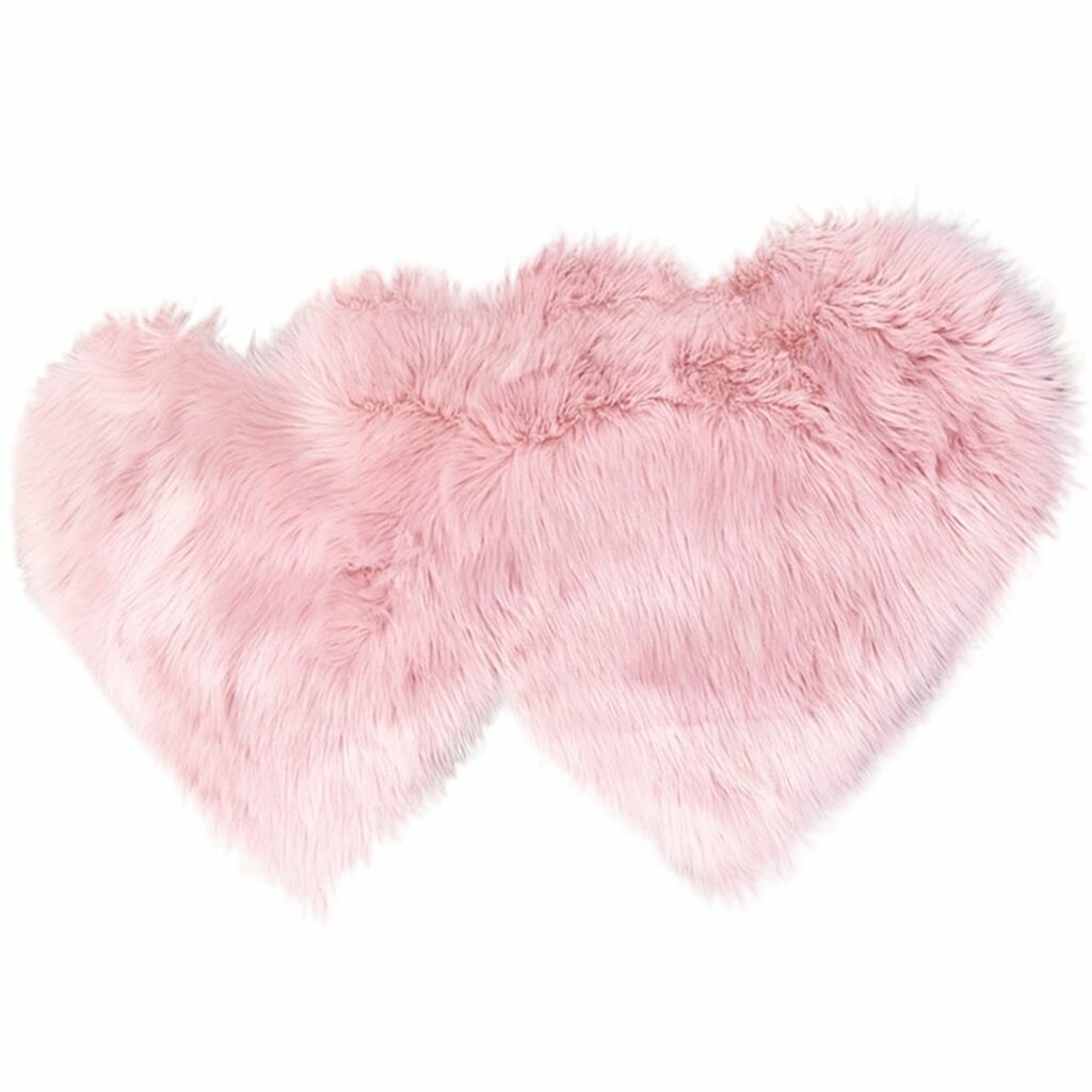 Ковер, Коврик из плюша в форме сердца - розовый - 35*70 см