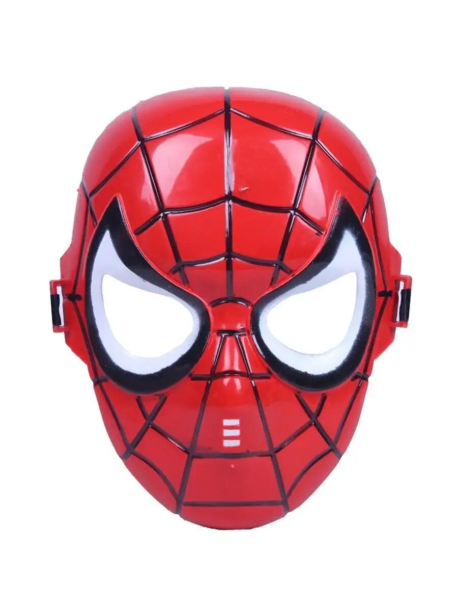 Маска карнавальная СмеХторг "Человек-Паук", на Хэллоуин, красная, пластик