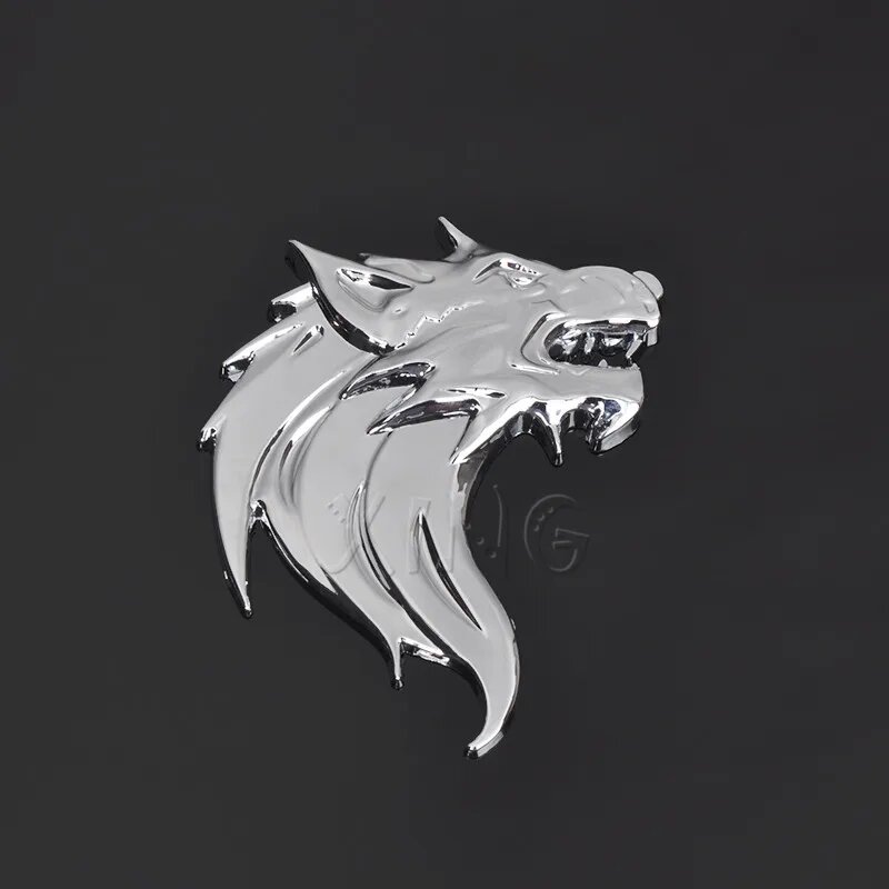 Металлическая 3d-эмблема в виде головы волка, автомобильный значок, наклейка для Mercedes BMW Audi 6