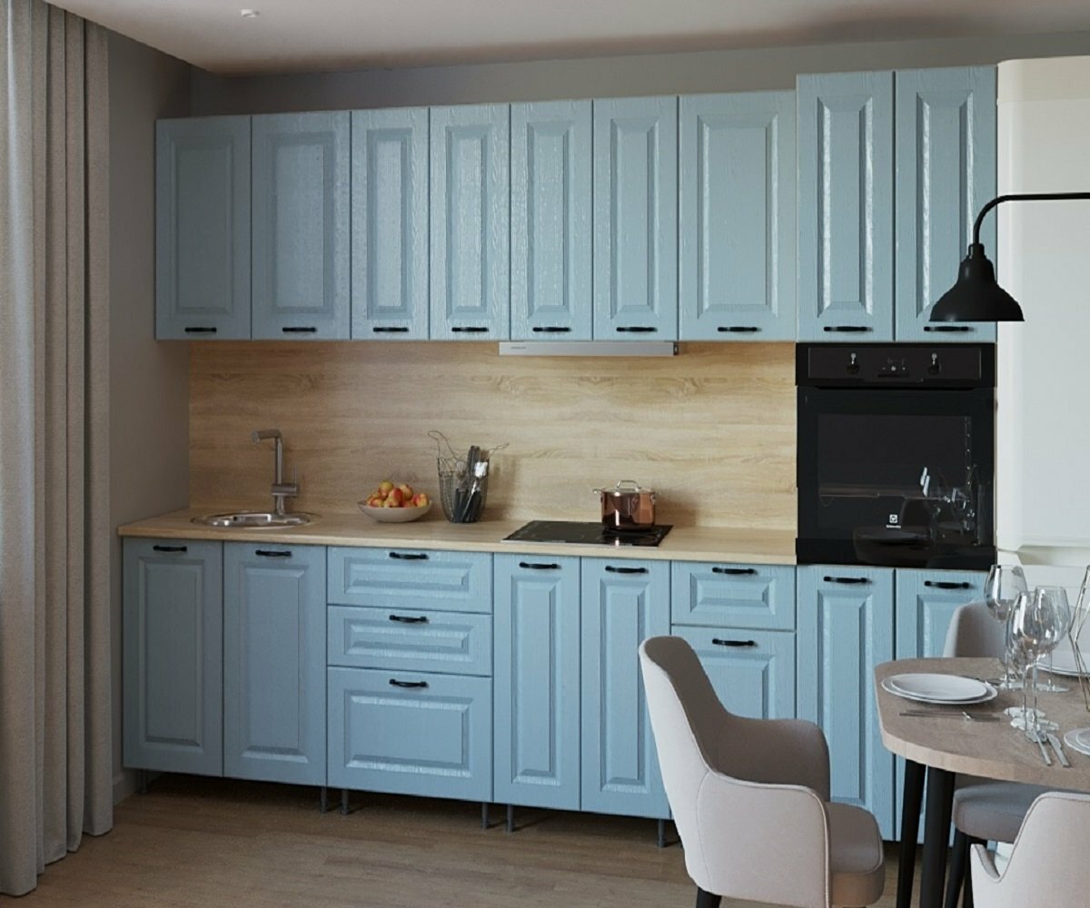 Кухонный гарнитур РоялВуд голубой 3000 мм