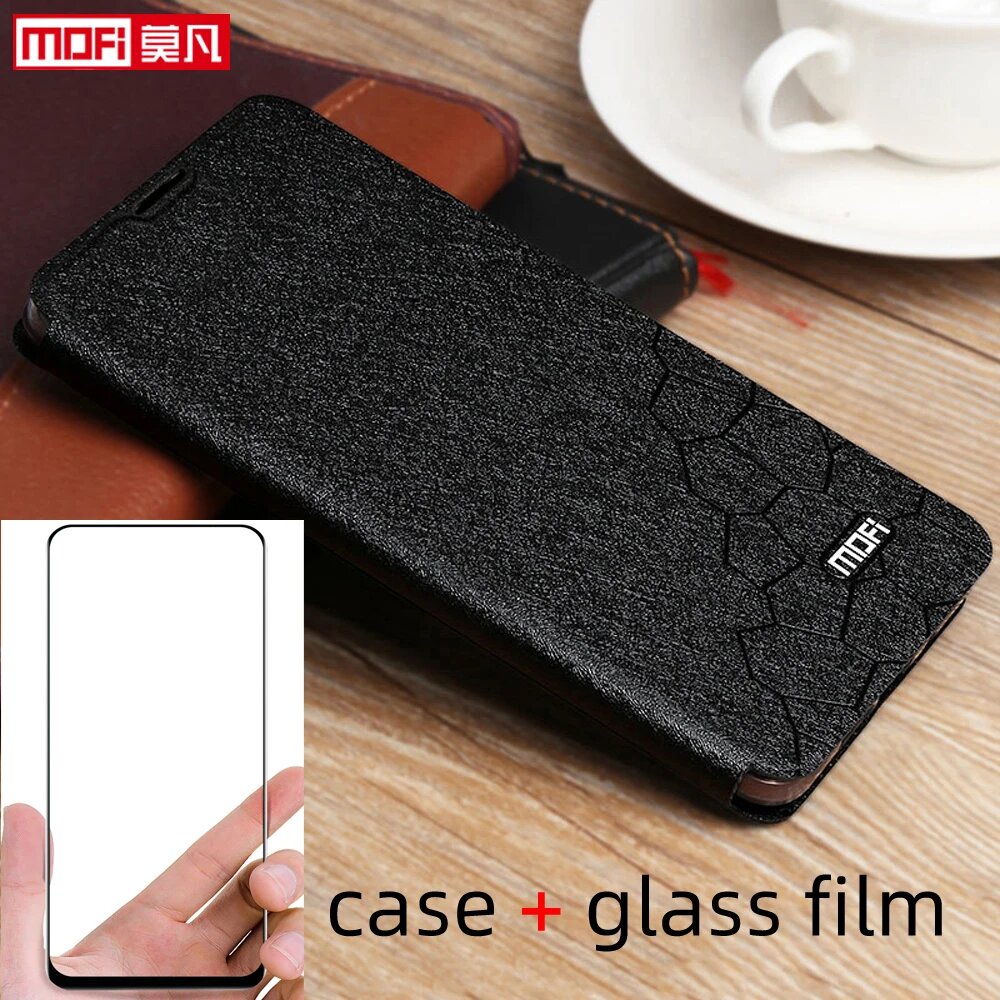 Флип-чехол для xiaomi poco x3 pro, чехол для xiaomi poco x3 pro, кожаный чехол-подставка из искусственной кожи Mofi, роскошный силиконовый блеск, полное покрытие case and glass film