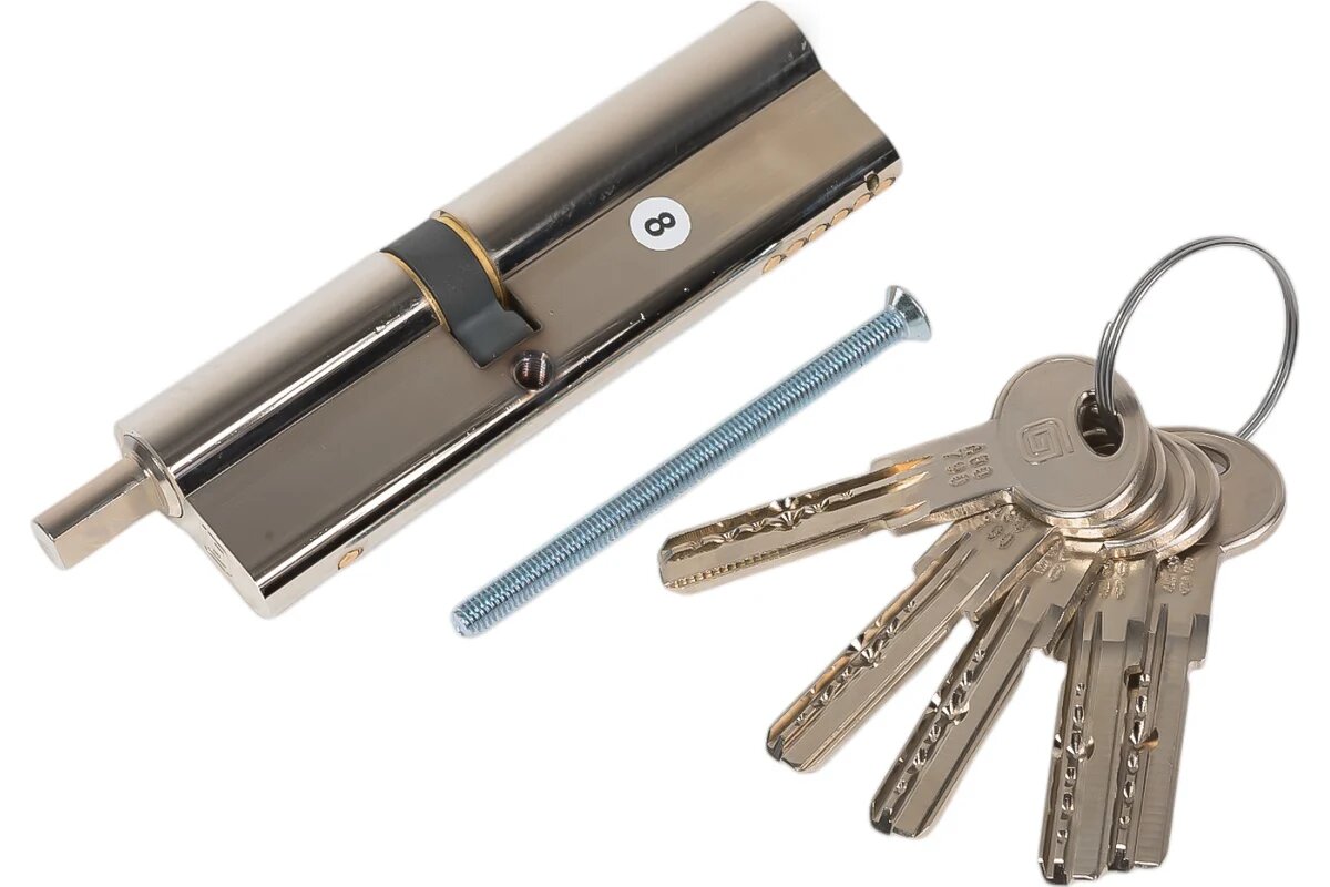 Гардиан GB 107(61/46V) Ni цилиндровый механизм с 5 ключами 128:4604 для цилиндровых замков