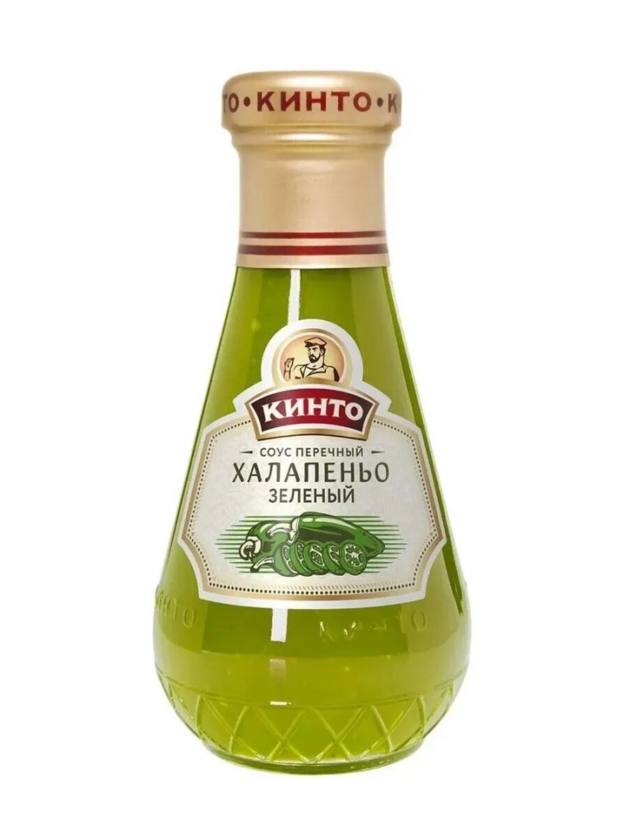 Соус Кинто "Халапеньо", острый, зелёный, перечный, без искусственных красителей, 190г