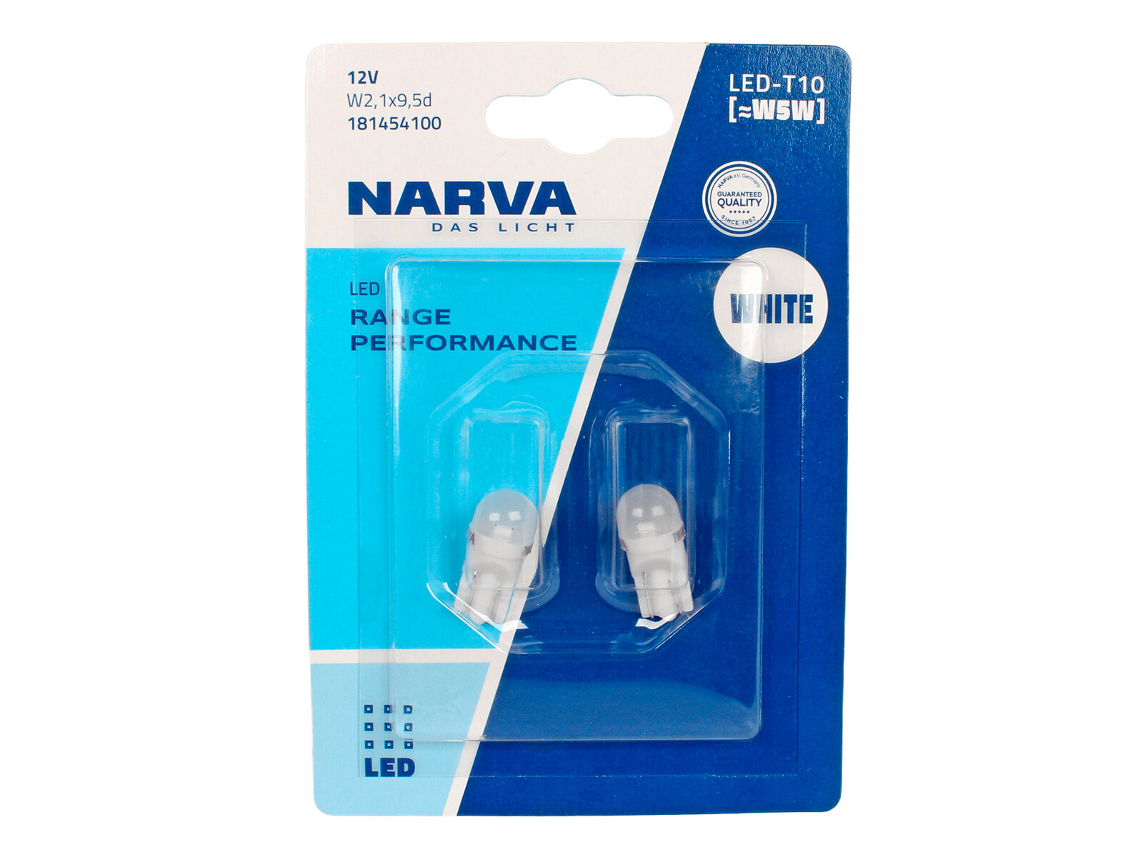 Лампа диодная 12V W5W W2.1х9.5d комплект NARVA 18145-02B