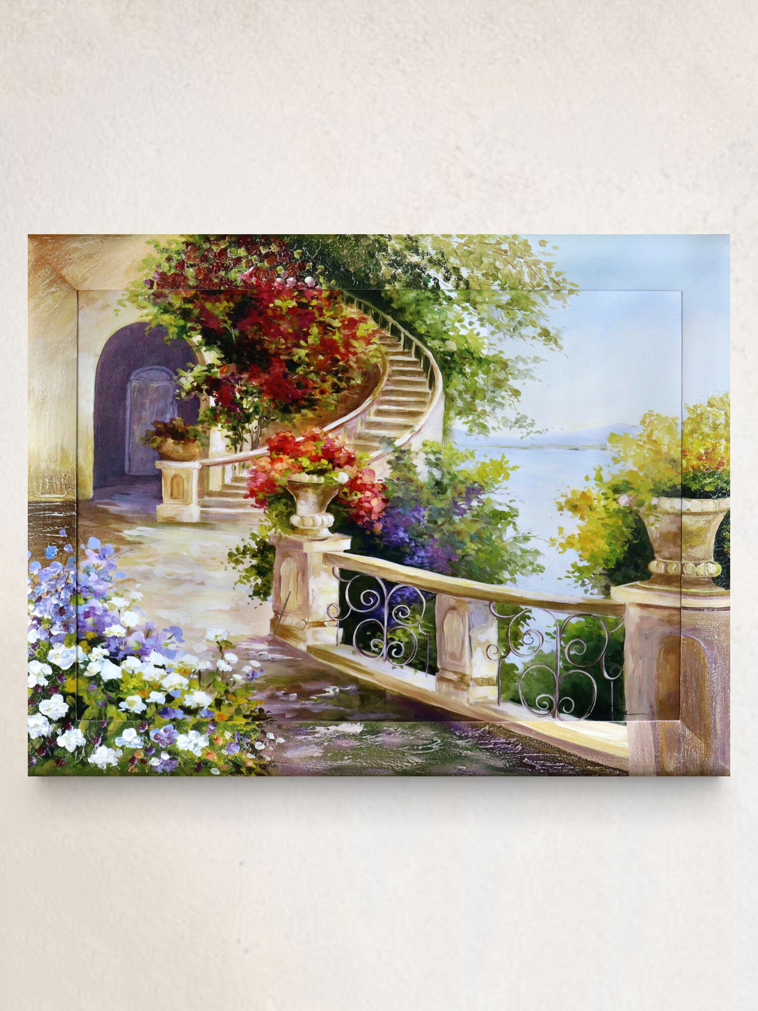 Картина настенная большая пейзаж море терраса