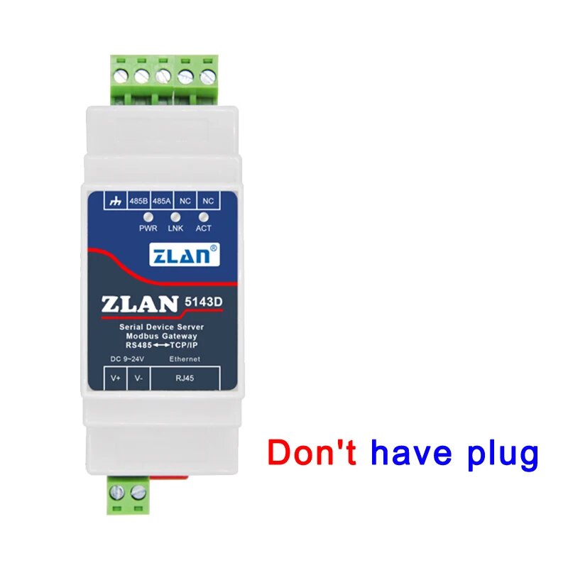 Конвертер RS485 в Ethernet ZLAN5143D BADODOSECURITY ZLAN5143D No Plug
