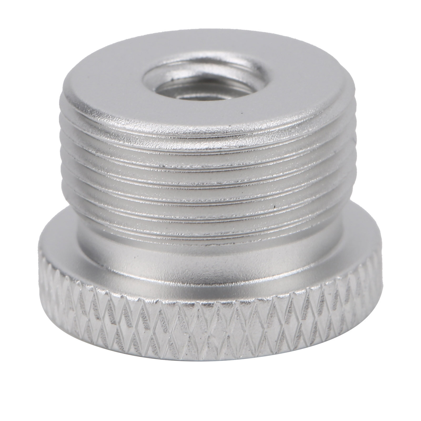 Переходник для микрофонной стойки 1/4 дюйма (внутренняя резьба) на 5/8 дюйма (наружная резьба) для камеры, монитора и микрофонной стойки. Серебристый.