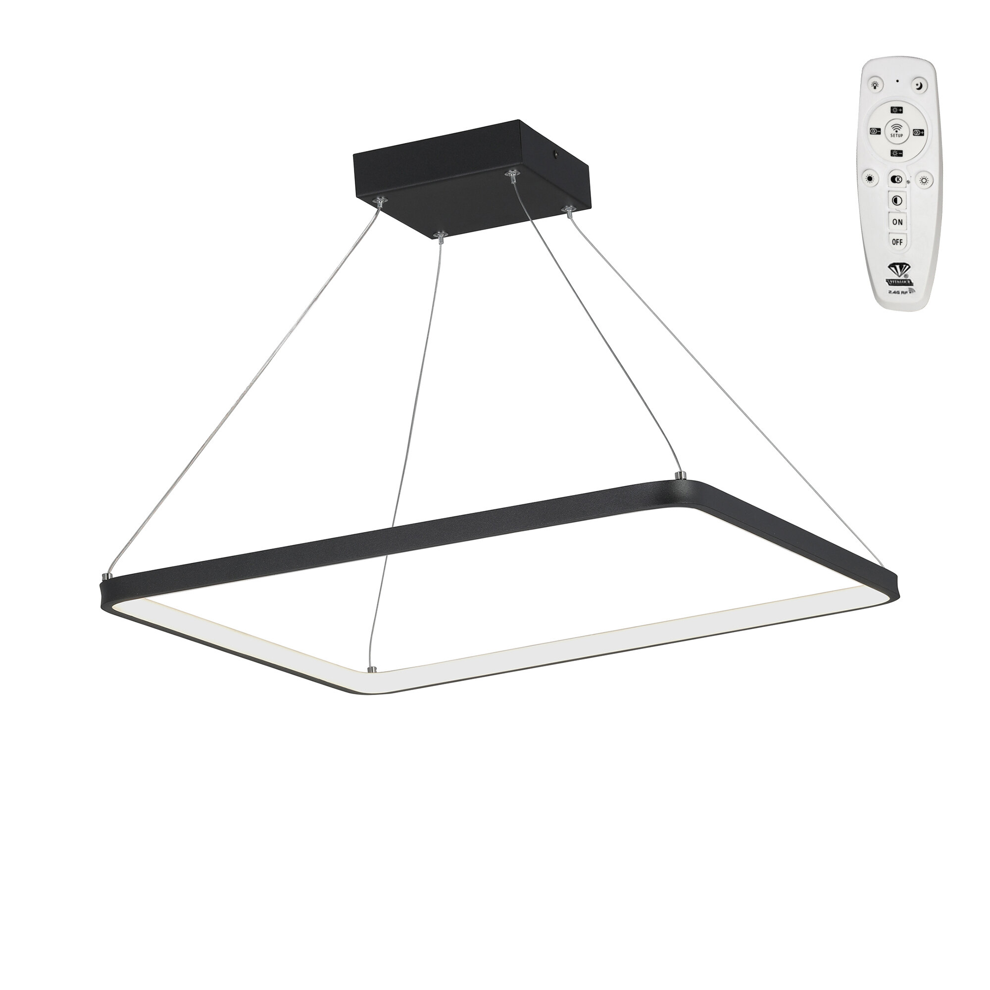 Люстра Vitaluce V2508DT-1/1S LED, 53W, 4010lm, черная матовая, планкой %распродажа!%
