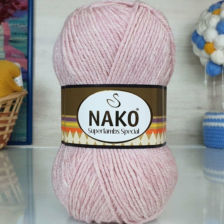 Пряжа Nako SUPERLAMBS SPECIAL 1852 пудра меланж (5 мотков)