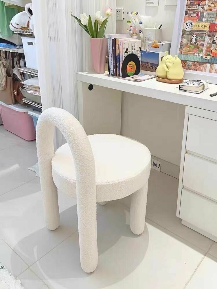 Овечий кашемир Кресло ZAMPA мягкое для отдыха дома, в гостиную, современное, минимализм, мягкая мебель для интерьера дома, туалетный стул, детской комнаты, Белый
