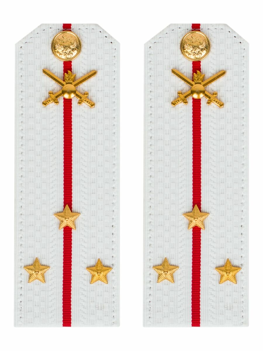 Погоны МО Сухопутные войска белые звание Старший Лейтенант