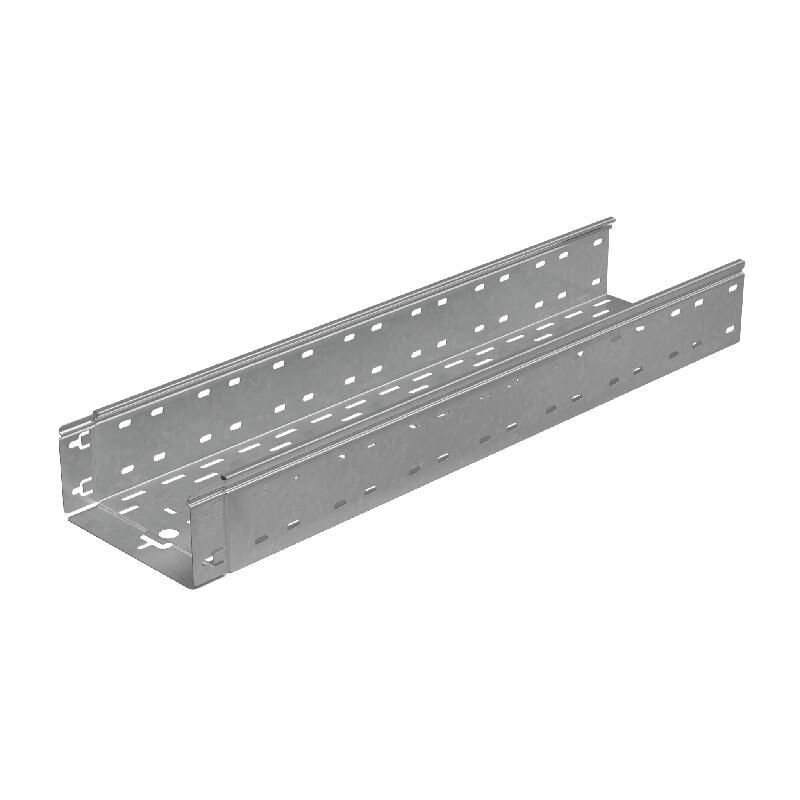 Лоток листовой перфорированный 200х100 L3000 сталь 0.7мм «быстрый монтаж плюс» LPplus100-200-0.7-3000 оцинк. КМ PL0272