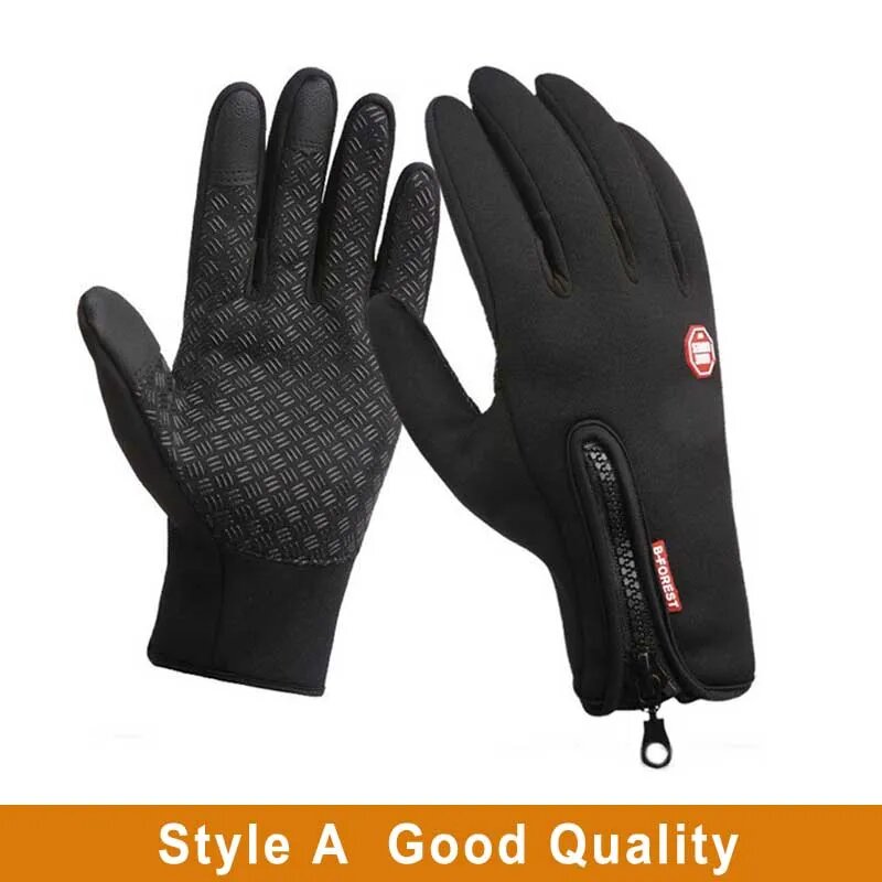 Черные зимние перчатки S, Style A, Good Quality