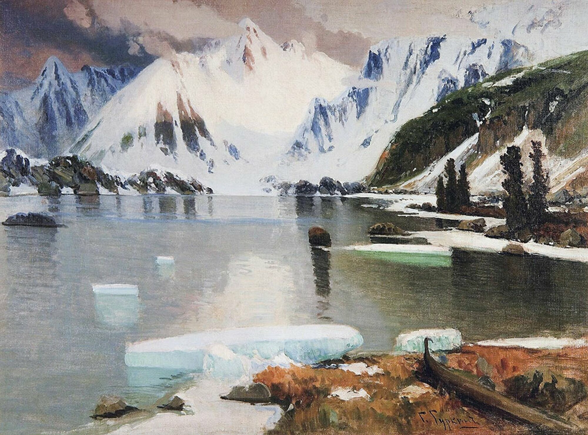 Картина Гуркина Григория Озеро горных духов II 80х59 см