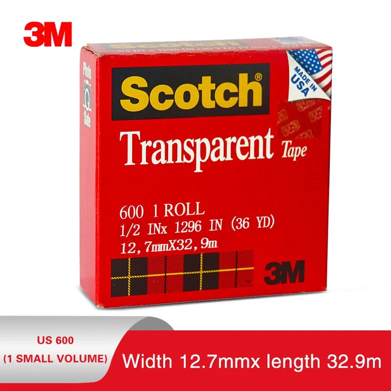 3 м 600 усовершенствованных прозрачных лент 12,7/19 мм x 32,9 м, бесследная упаковочная лента, упаковочная клейкая лента для промышленного обнаружения клея