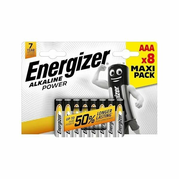 Батарейка (8шт) мизинчиковая ENERGIZER POWER LR03 (AAA, E92) 1.5В (бл8) щелочная (алкалиновая)