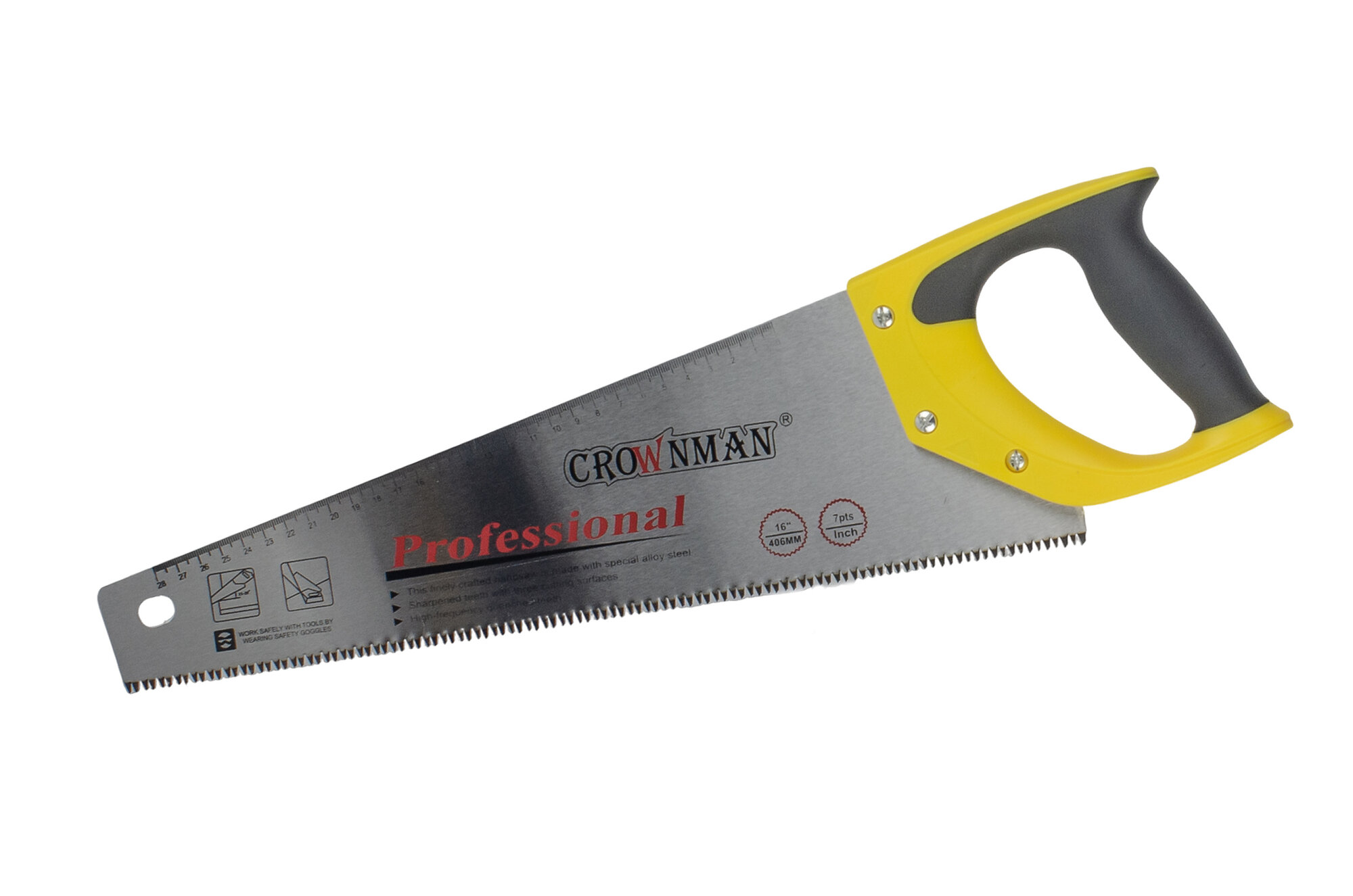 Ножовка по дереву CROWNMAN 400 мм арт.0831716 для распила досок и заготовок