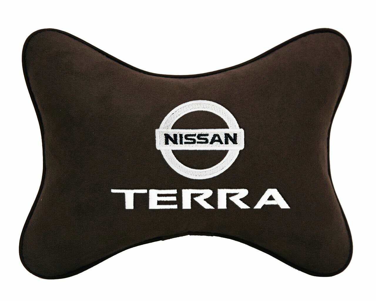 Подушка на подголовник коричневая алькантара NISSAN Terra