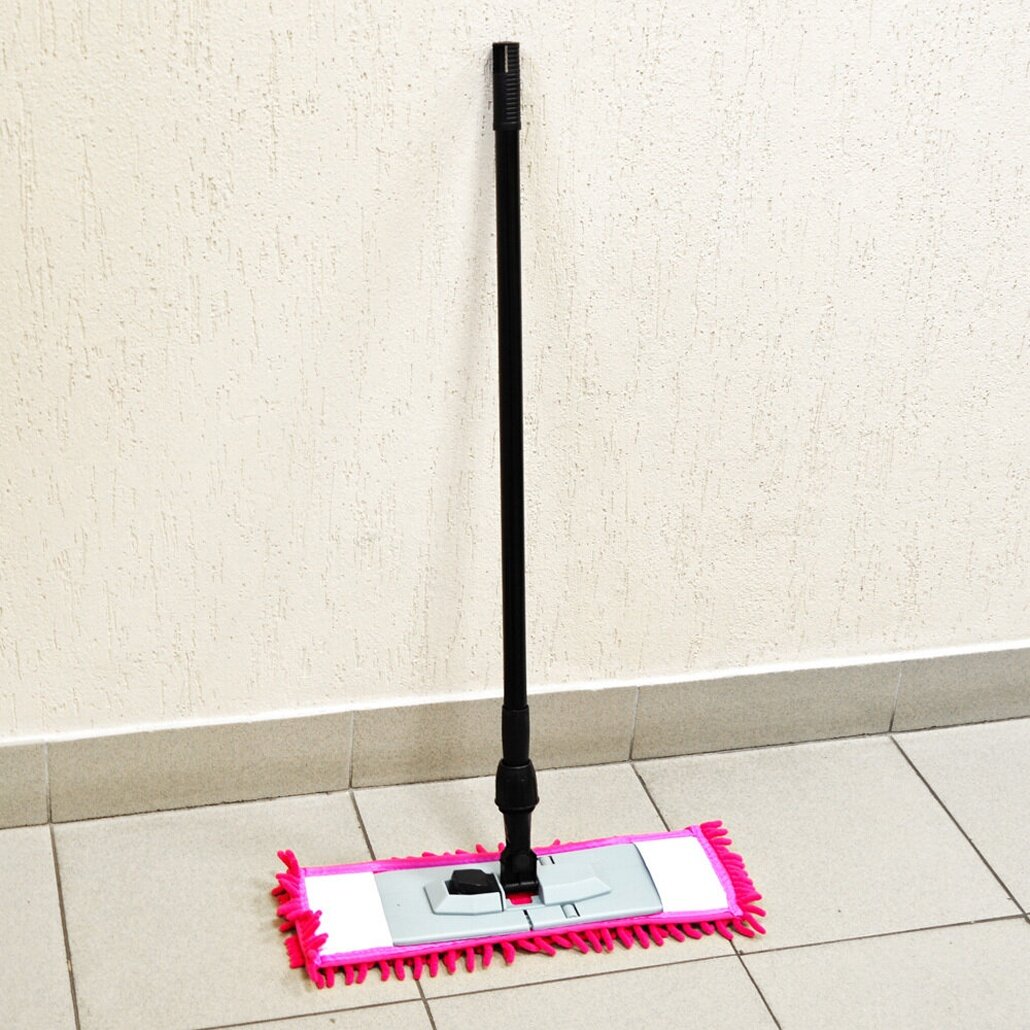 Швабра с телескопическим черенком 120см, насадка из микрофибры, универсальная