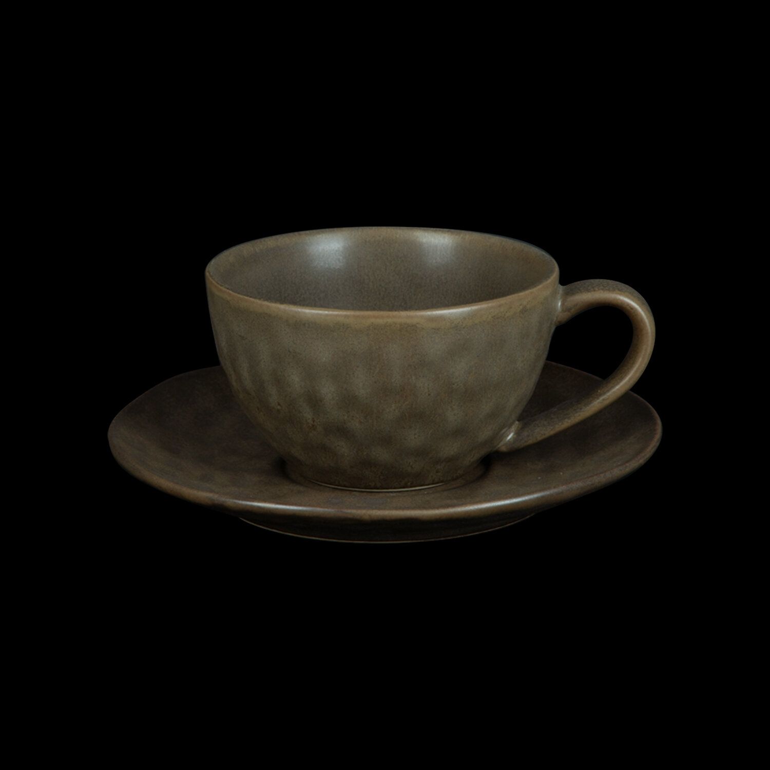 Набор чайных пар 300 мл фарфоровый серый с блюдцем KLEN