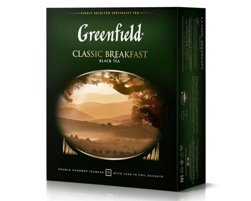 Чай в пакетиках Greenfield Classic Breakfast чёрный 100х2г арт.0582-09