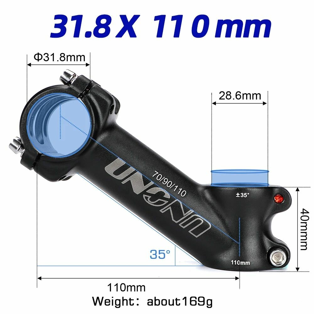 UNO Riser из алюминиевого сплава велосипедный MTB дорожный руль вынос руля 35 градусов для 25,4 31,8 мм детали для силового велосипеда