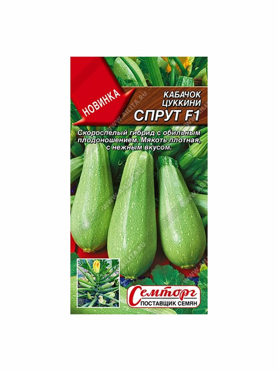 Семена Кабачок цуккини - Спрут F1, Аэлита, 1 пачка - 5 семян