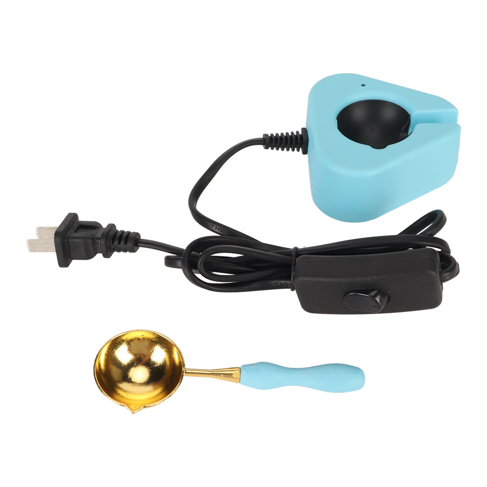 Электрический нагреватель для сургуча с ложкой, бездымная плавильная печь для сургуча с вилкой CN, 220 В, небесно-голубой