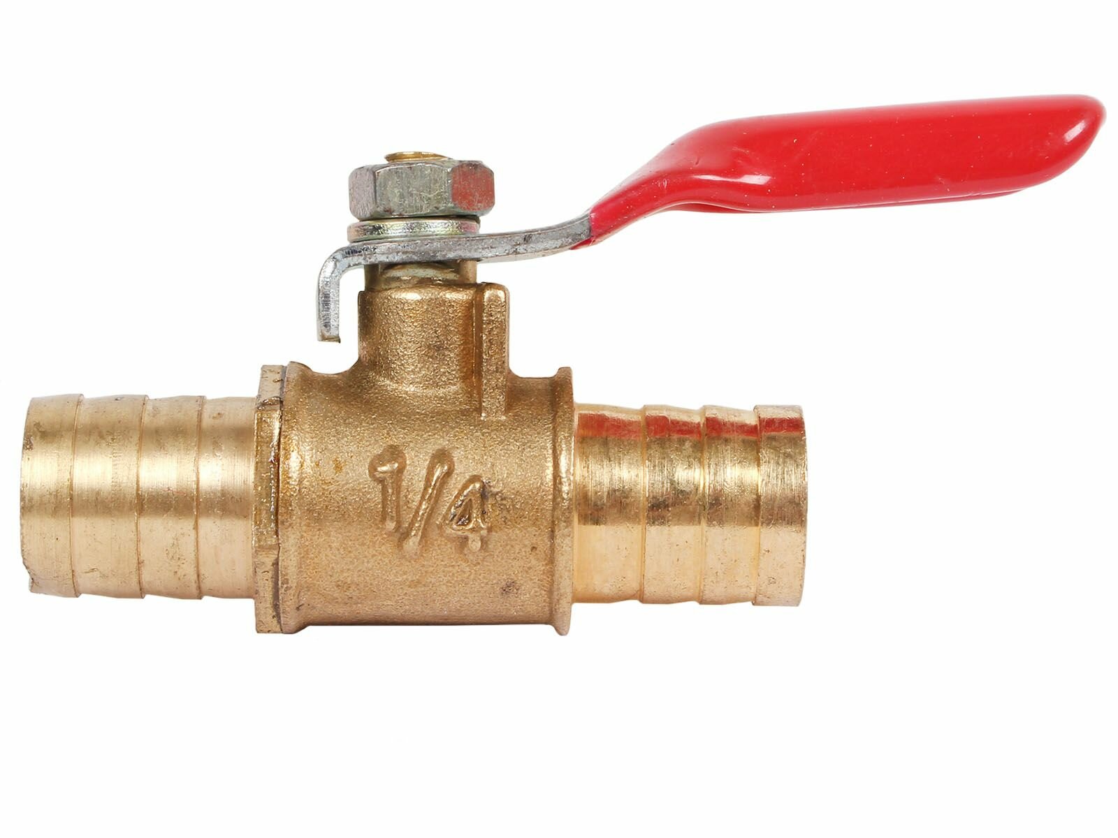 Кран шаровый мини штуцер - штуцер под шланг 12 мм ANROKEY