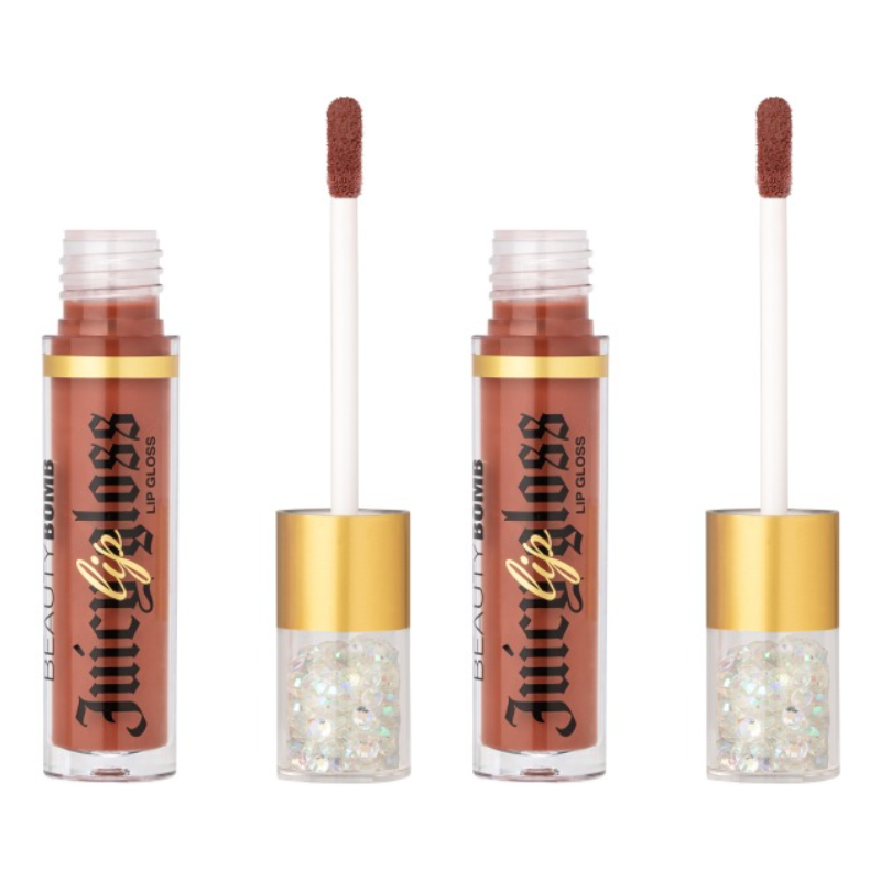 Блеск Beauty Bomb для губ Lip gloss «Juicy», тон 13 светло-коричневый 3,4 мл, 2 штуки