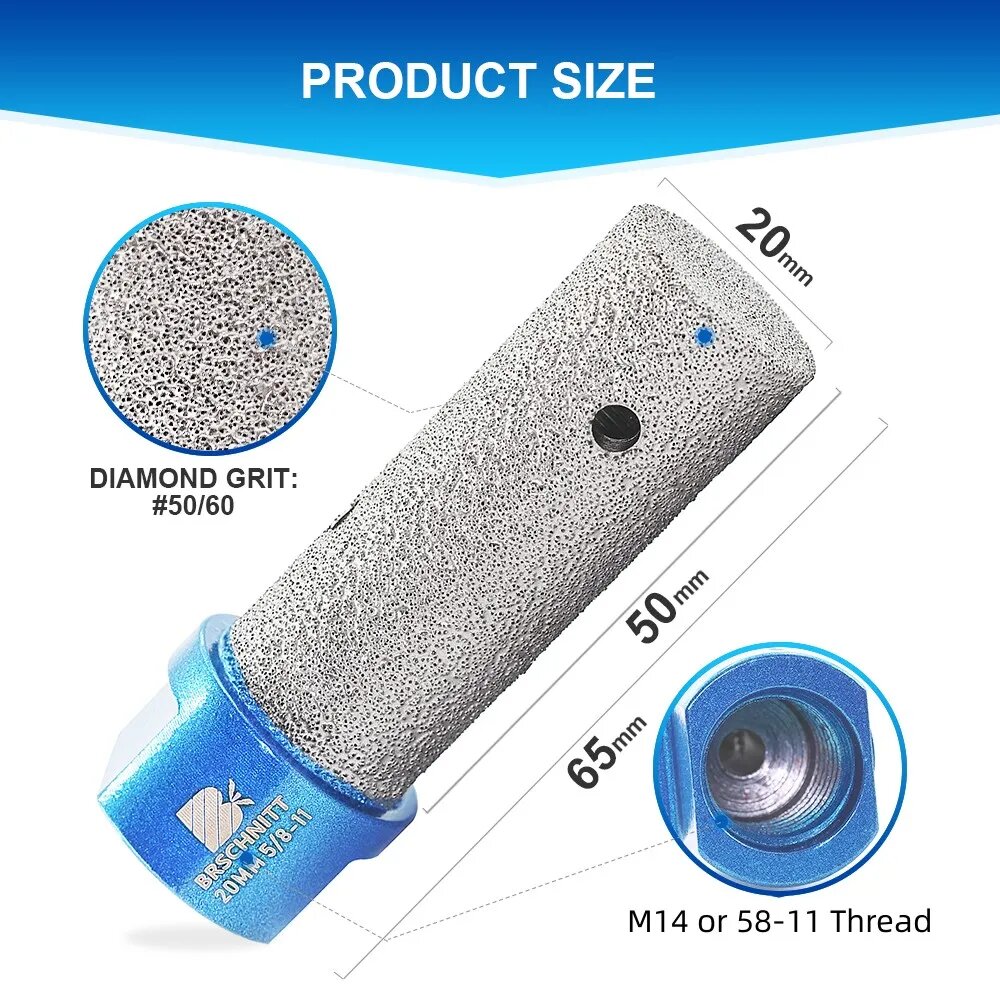 Фрезы BRSCHNITT для плитки 20/25/35/50 мм M14 Thread, Dia 20mm