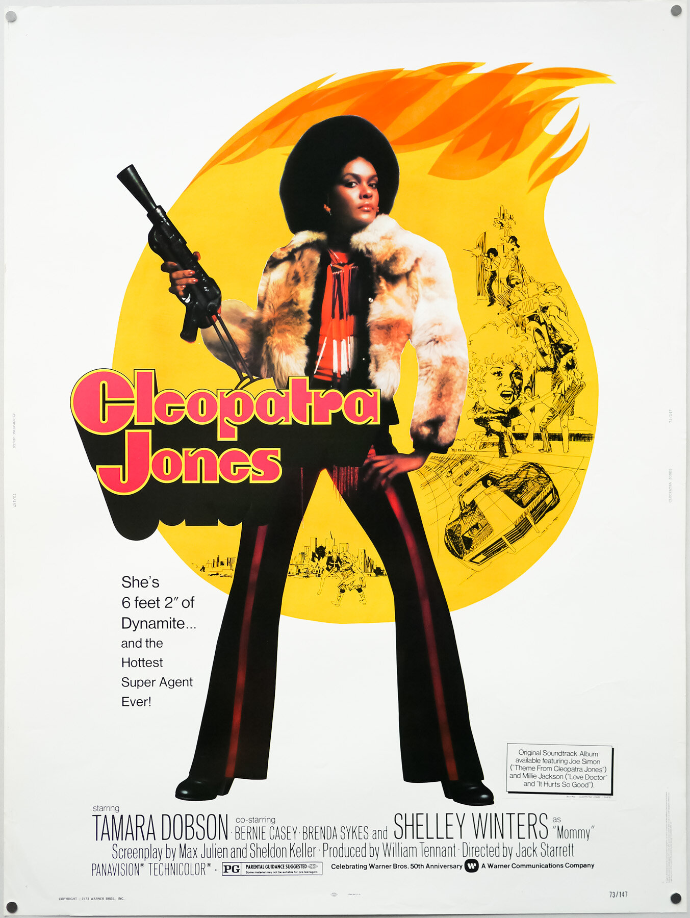 Плакат, постер Клеопатра Джонс (Cleopatra Jones 1973) на бумаге, размер 42х60см