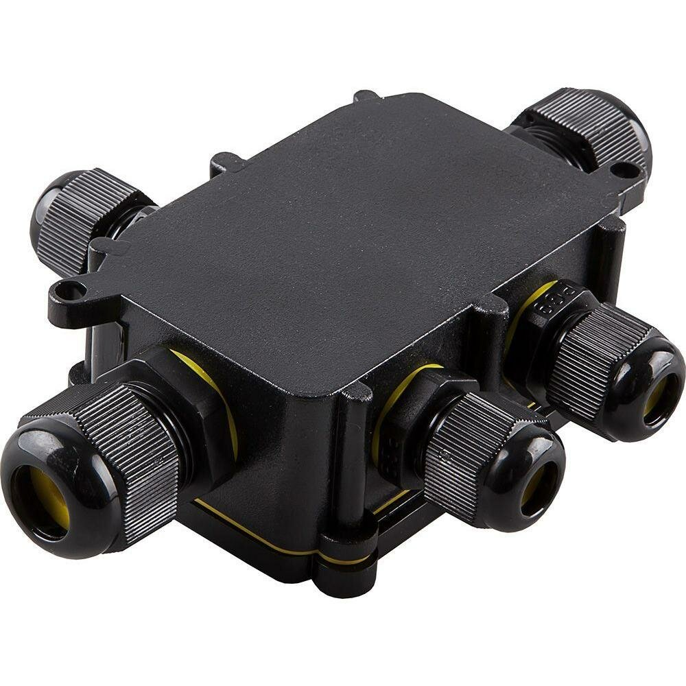 Коробка распределительная STEKKER LD525 водонепроницаемая на 5 выходов, 450V, 140х100х36, черный, цвет /Черный, материа